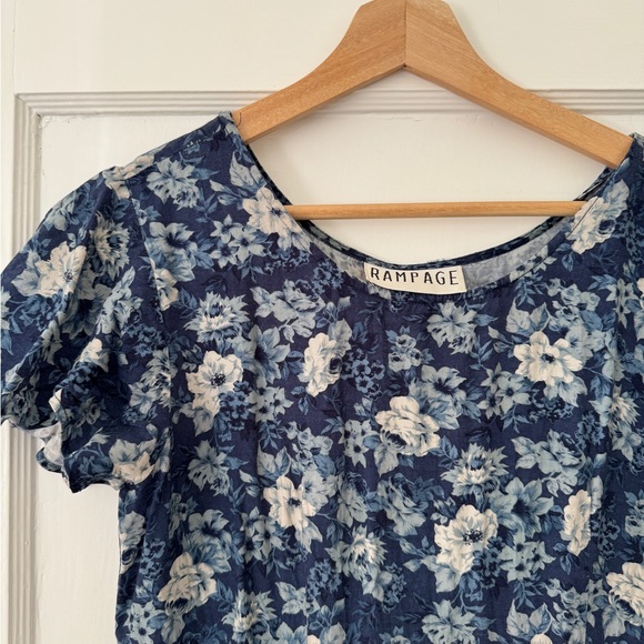 Rampage | Dresses | Vintage Rampage Blue Floral Midi Dress Size Small ...